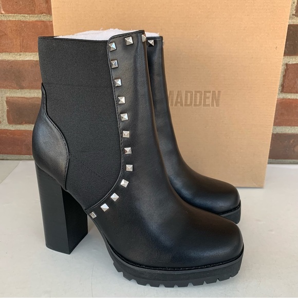 Steve Madden | Shoes | Steve Madden Brisa Black Block Heel Ankle Boots ...
